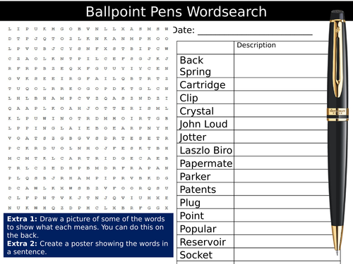 BallPoint Pens Wordsearch Writing Communication Starter Settler ...