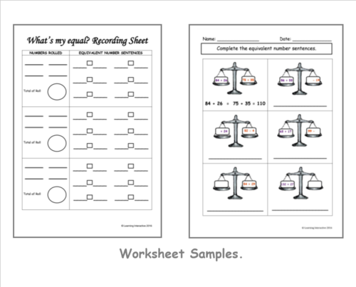 Using the equals sign to record equivalent number sentences - Year 3 ...