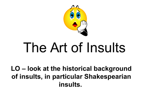 Shakesperian Insults | Teaching Resources
