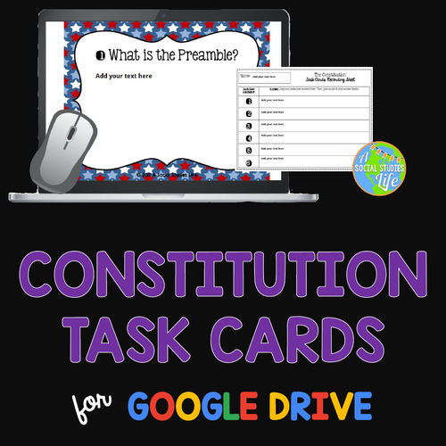 Constitution Task Cards | Teaching Resources