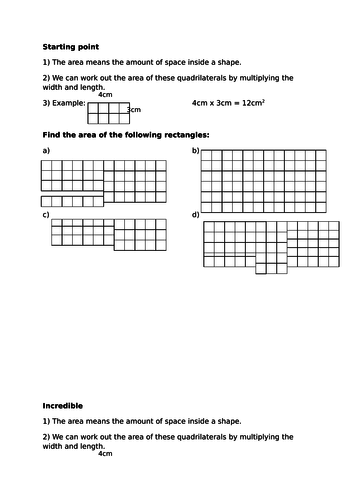 Written method for multiplication using area of rectangles as a context ...