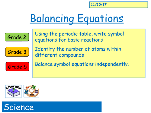 GCSE 9-1 Balancing Equations and Conservation of Mass | Teaching Resources