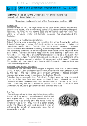 GCSE Crime, punishment and law enforcement through timec.1000-present ...