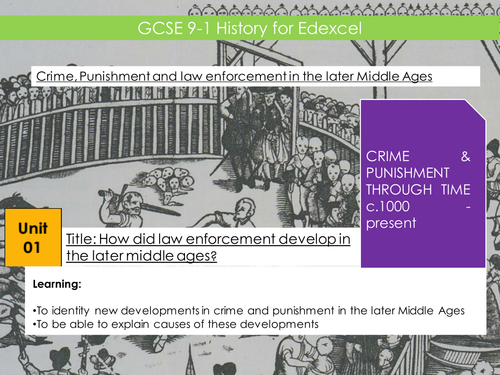 GCSE Crime, punishment and law enforcement through timec.1000-present ...
