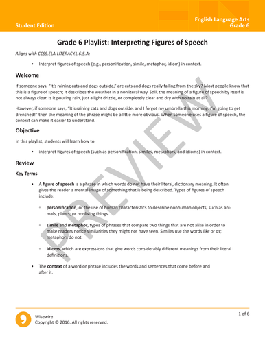 Interpreting Figures of Speech - Playlist and Teaching Notes | Teaching ...