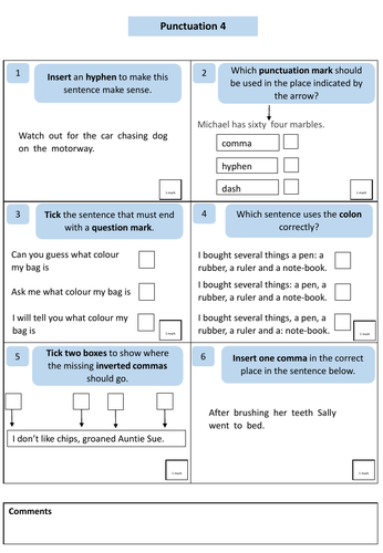 SATS English Revision: Punctuation | Teaching Resources