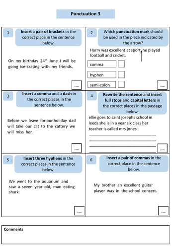 SATS English Revision: Punctuation | Teaching Resources
