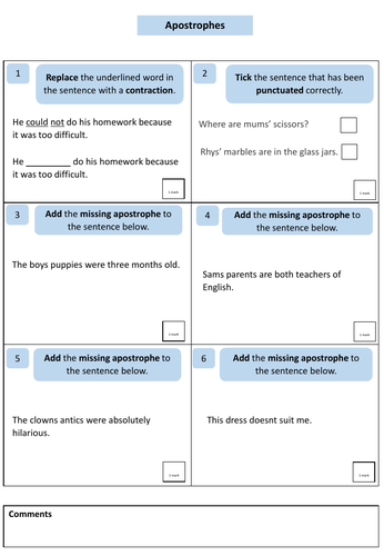 SATS English Revision: Punctuation | Teaching Resources