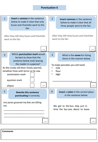 SATS English Revision: Punctuation | Teaching Resources