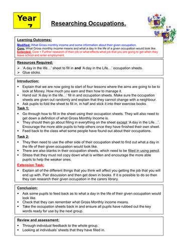 Careers Scheme, lesson plans and resources for Year 7 | Teaching Resources