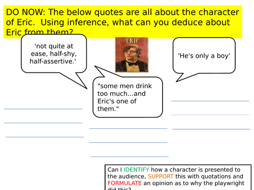 Entire 'An Inspector Calls' scheme of work with homework and ...