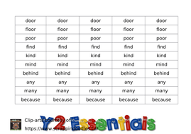 Year 2 Common Exception Word Spelling Grids | Teaching Resources