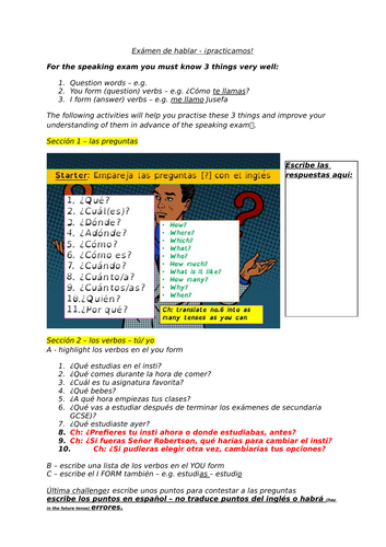 Spanish new GCSE - Speaking exam preparation lessons following new GCSE ... Spanish new GCSE - Speaking exam preparation lessons following new GCSE ...