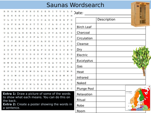 Saunas Wordsearch Scandinavian Traditions Starter Settler Activity ...