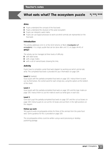 Ecosystems, Lesson 1 - Intro to ecosystems | Teaching Resources