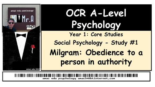 OCR A-Level Psychology: Core Study #1 Milgram | Teaching Resources