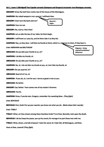 Shakespeare's 'Romeo and Juliet' - Act 1 | Teaching Resources