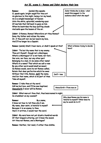 Shakespeare's 'Romeo and Juliet' - Act 2, scene 2 | Teaching Resources