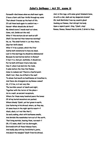 Shakespeare's 'Romeo and Juliet' - Act 4 | Teaching Resources