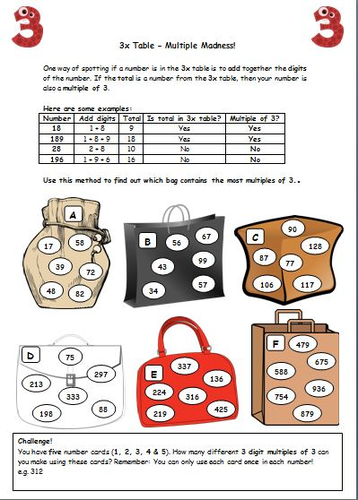 3x and 6x Tables Activity Sheet Packs (KS1 & KS2) | Teaching Resources