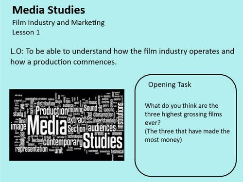 Edquas GCSE Media Studies 2019 - Film Industry and Marketing (Component ...