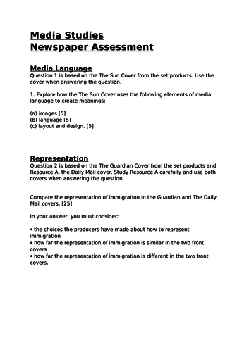 Edquas GCSE Media Studies 2019 - Newspapers (Component 1) PPT SOW ...