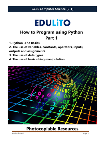 Python Programming For Gcse 1 Teaching Resources