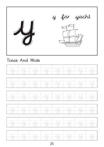 Set of cursive small letters a to z line worksheets sheets with ...