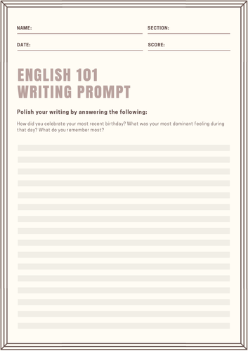 English Writing Prompts | Teaching Resources