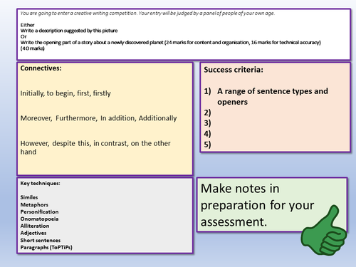 AQA English Language Paper 1 Section B Planning Lesson | Teaching Resources