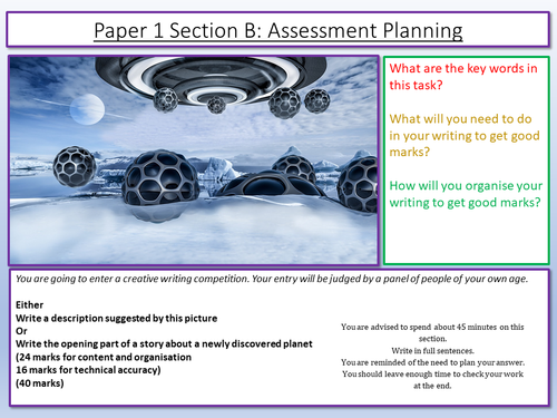 AQA English Language Paper 1 Section B Planning Lesson | Teaching Resources