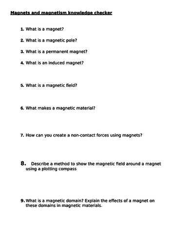 Magnetism -Introduction to magnets and magnetic fields | Teaching Resources