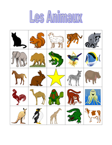 Animaux (Animals in French) Bingo | Teaching Resources