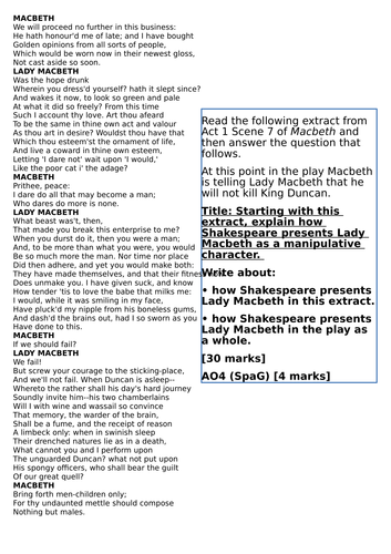 Macbeth - GCSE (AQA) - Scheme of Work | Teaching Resources