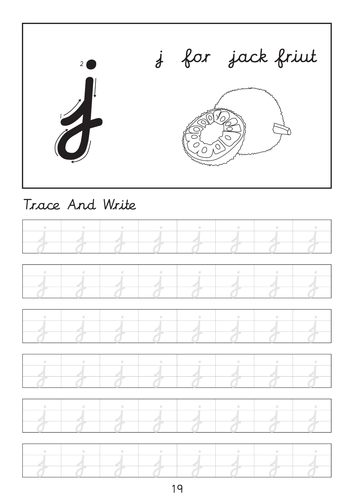 Set of cursive small letters a-a to z-z line worksheets with pictures ...