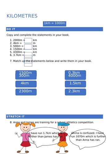 Y4 Converting metres to kilometres | Teaching Resources