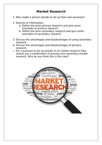 Market Research Worksheets | Teaching Resources