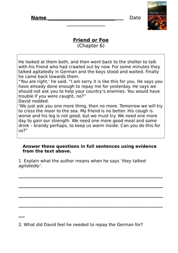 Friend or Foe Guided Reading planning | Teaching Resources