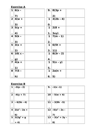 Expanding Single Bracket | Teaching Resources Expanding Single Bracket | Teaching Resources