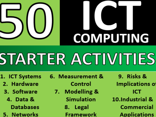 50 X Ict Computing Starter Activities Gcse Or Ks3 Keyword Starters