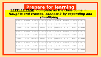 Expanding Triple Brackets - FULL LESSON | Teaching Resources