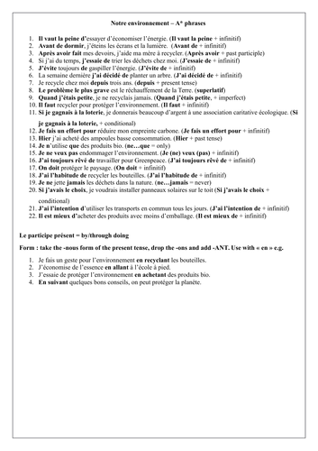 French Environment Bundle - L'environnement for GCSE | Teaching Resources
