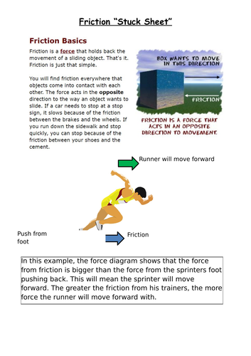 Friction & Drag Force (air resistance) 2 lessons | Teaching Resources