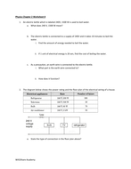 Electrical Energy and Power Consumption Worksheets and Answers ...