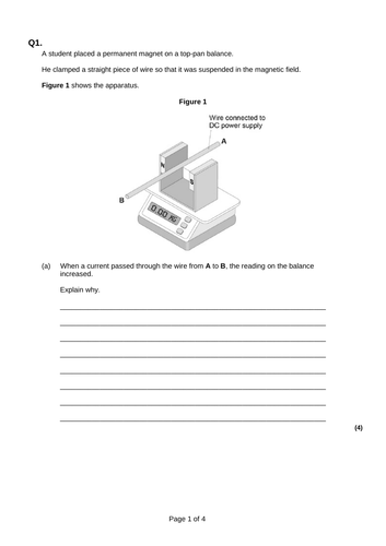 GCSE 9-1 Physics Electromagnetism FBIL calculations | Teaching Resources