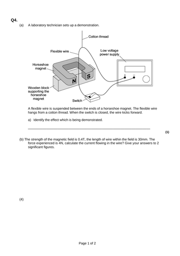 GCSE 9-1 Physics Electromagnetism FBIL calculations | Teaching Resources