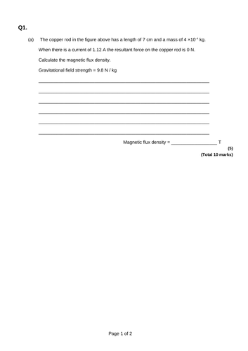 GCSE 9-1 Physics Electromagnetism FBIL calculations | Teaching Resources