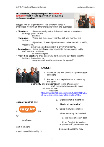 BTEC Level 2 Unit 4 Customer Service | Teaching Resources