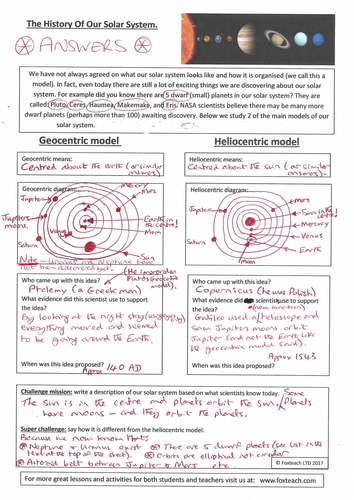 Diagram Geocentric And Heliocentric Model Worksheet Filetype