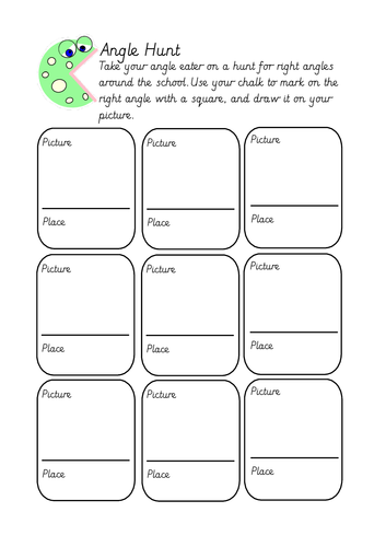 Right Angles Lesson Pack Angle Eater and Angle Hunt | Teaching Resources